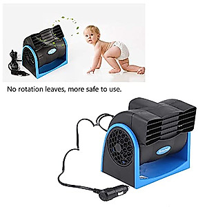 Acouto 12V Car Air Fan Universal Auto Car Vehicle Mini Adjustable Portable Speed Silent Car Fans Electric Air Fan with Cigarette-Lighter Plug