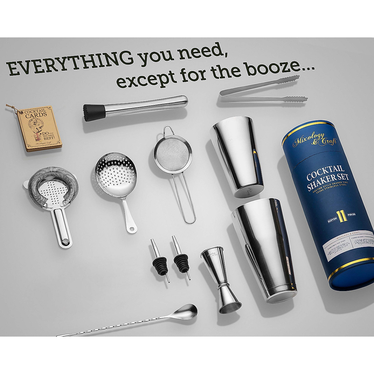 Boston Shaker Set and Crystal Mixing Glass