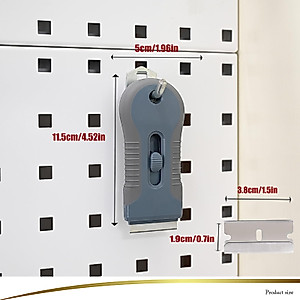 EHDIS Ceramic Scraper Car Sticker Remover Glass Stove Top Razor Scraper Label,Glue,Paint,Adhesive Remover Tool + 10pcs Stainless Steel Razor Blades (Grey)