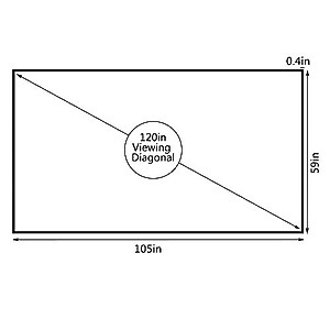 ShowMaven 120in Fixed Frame Projector Screen, Edge Free Borderless Projector Screen, Diagonal 16:9, Active 3D 4K Ultra HD Projector Screen for Home Theater or Office