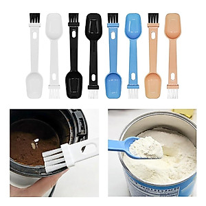 NentMent 8 Pack Coffee Grinder Brush Cleaning Brushes Cleaner with Nylon Bristles and Scoop Spoon 2 in 1 Handy Tool Set for Barista Espresso Machine Scooping Herb Tea Powder Coffeemaker