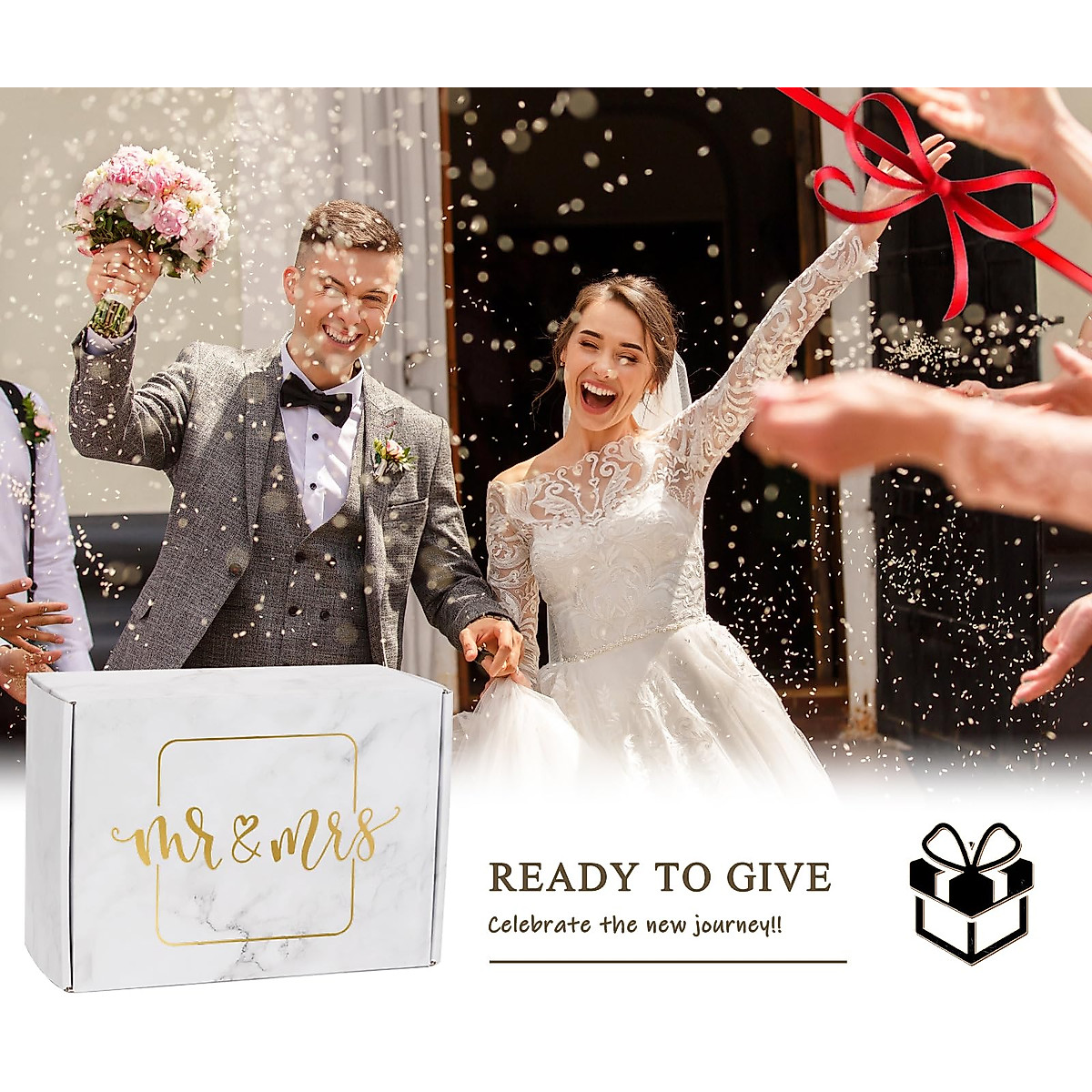 Wedding Gifts for Couple (11 Piece Set), Cool Engagement Gifts Baskets for Newlywed, Unique Mr and Mrs Gifts for Bride and Groom, Bridal Shower Gift for Bride To Be, His and Hers Gifts, Just Married