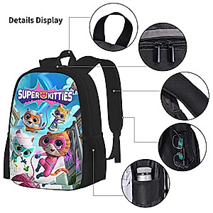 superkitties Backpacks Set for Boys Girls superkitties Backpack with lunch box lunch bag pencil case pencil bag Bookbag Set - 3 Piece