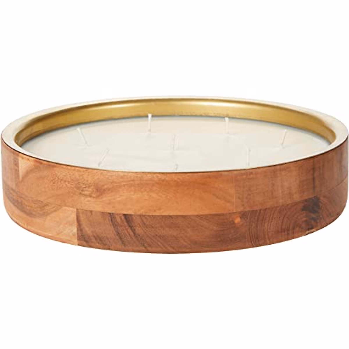 Rewined Champagne Round Tray Candle Wood One Size