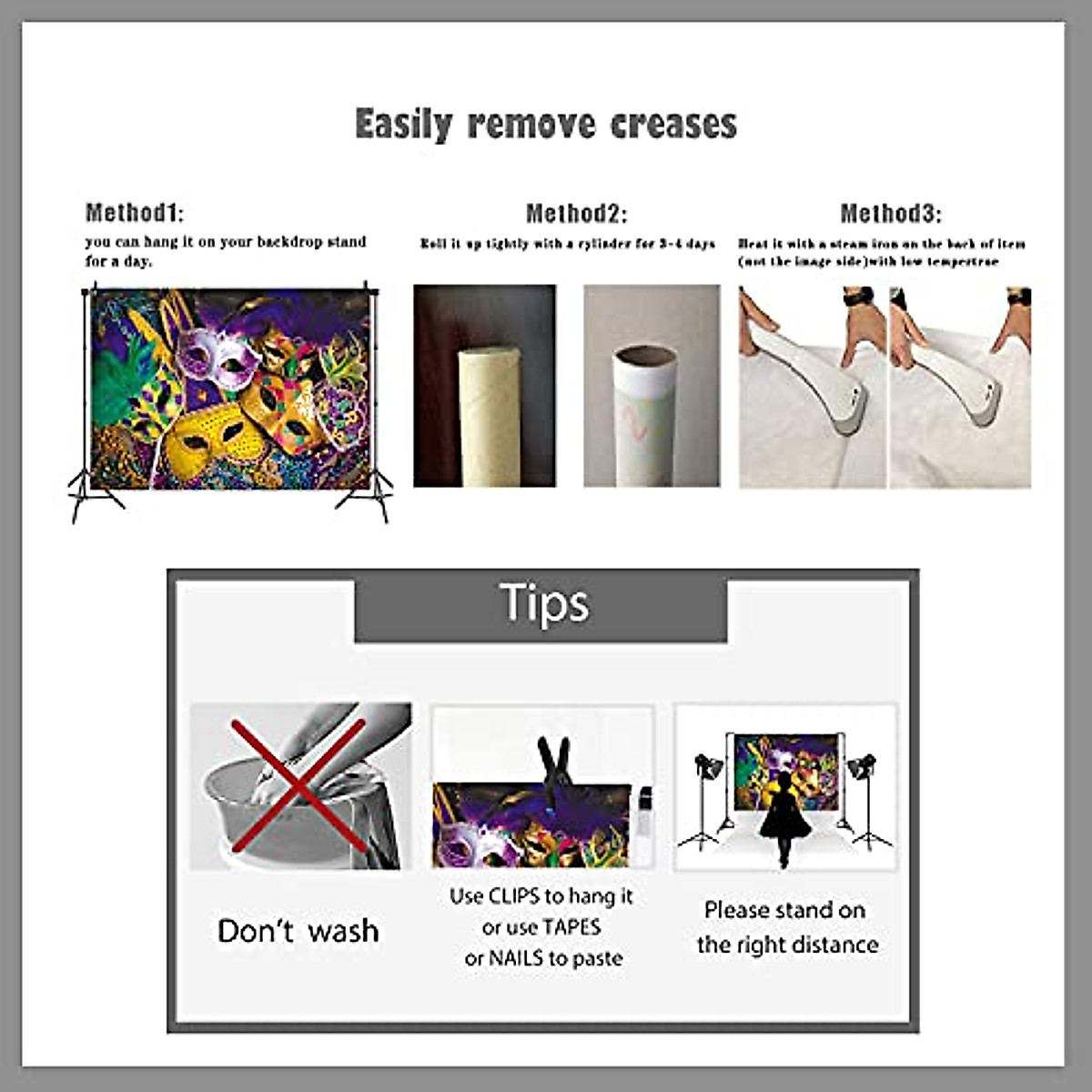 LTLYH 7X5ft Venetian Mardi Gras Backdrop Carnival Masquerade Photography Backgrounds Mask Colorful Backdrop Party Decoration Banner Studio Props 128…