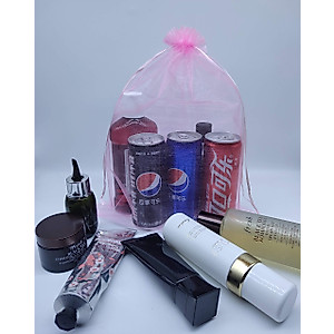 Ankirol 50pcs Sheer Organza Favor Bags 12 X 16 INCH Extra Large Organza Drawstring Bags 10 Colors (mix)