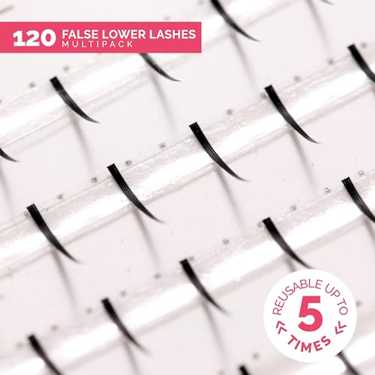 RB RENATA BEAUTY False Bottom Lashes – 120pcs Lower Lashes – Premium Individual Eyelashes Short 5mm/6mm – Synthetic Fiber – Faux Individual Extensions with Invisible Flat Band – Matte Black