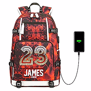 Ansigeren JMS 23 Basketball Player Classic Backpacks Sports Fan Bookbag Travel Student Backpack For Men Women (JA 2) (Z6)