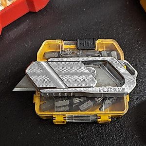 Milspin Magnus 2.0 Aluminum EDC Utility Knife with Retractable Razor and Internal Spare Blade Storage I 7 Blades Included I Made in USA