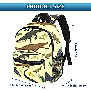 Daypack Bookbags Small Travel Bag for Boys Girls Casual Backpack, Crocodile Animal Cartoon