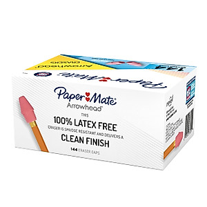 Paper Mate 73015 Arrowhead Pink Pearl Cap Erasers, 144 Count