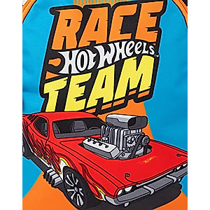 Hot Wheels Kids Backpack | Girls Boys Orange Blue Car Race Wheels Rucksack | Luggage Sports School Bag with Adjustable Straps | Racer Merchandise Gifts