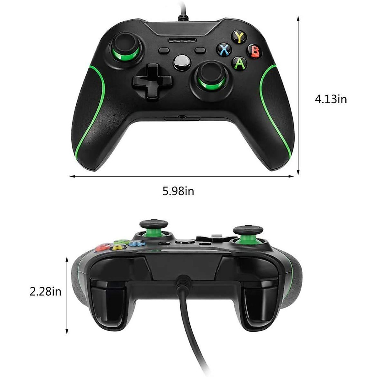 Wired Controller for Xbox One, Upgraded Game Controller Compatible with Xbox One/X/S/and PC(Black 1)
