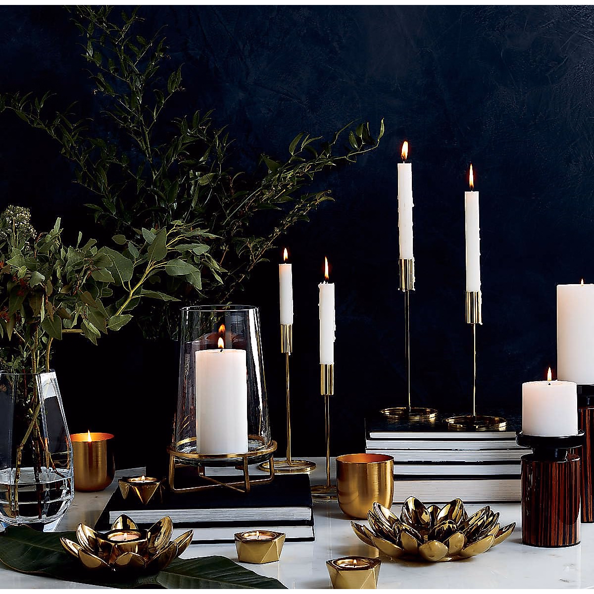 Pomp Glow 12" Inch Taper Candles (12 Pack) | White Unscented Decorative Taper Candles That Will Light Up Your Home, Wedding, Dinner & Any Special Occasion | Long Lasting, Smokeless, Drip Free Candles