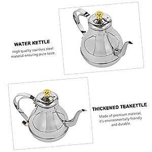Mikinona 1pc Kettle Gooseneck Teapot Stovetop Whistling Portable Induction Cook Top Espresso Coffee Maker Machine Portable Coffee Maker Portable Espresso Coffee Pot Stainless Steel