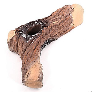 Barton Ceramic Wood Fireplace Decoration 9-Piece of Ceramic Birch Wood Fireplace Log Gas Vented Insert Realistic Logs Set