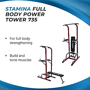 Stamina Products 735 Freestanding Adjustable Full Body Power Tower and Bench