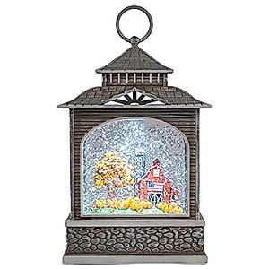 Roman 133334Led Swirl Lantern Farm Pumpkins, 10.5 inch, Multicolor