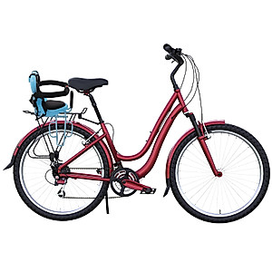 RibasuBB Rear Mounted Kids Bike Seat Attachment for Adult with Cushion,Rear Child Suitable Aged 6 Months to Years,Blue 34.00cm*14.00cm*28.00cm