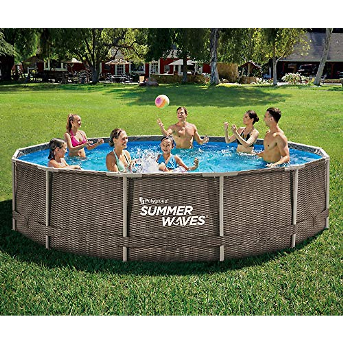 Summer Waves 14ft x 36in Wicker Metal Frame Pool Set