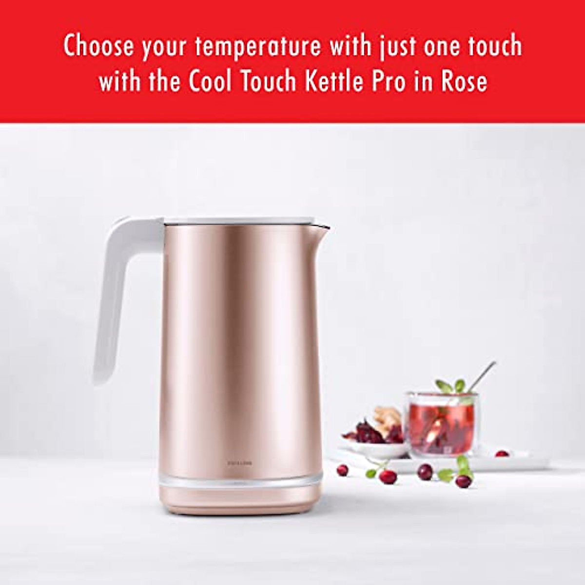 ZWILLING Enfinigy 1.56-qt Cool Touch Stainless Steel Electric Kettle Pro, Tea Kettle, Rose