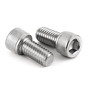 M6-1.0 x 16mm Socket Head Cap Screws Metric, Allen Socket Drive, Stainless Steel 18-8 (304), Full Thread, Bright Finish, Machine Thread, 40 PCS