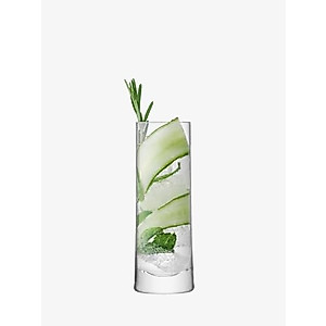 LSA Gin Highball Glasses in Clear with Subtly Flared Base - Durable Mouth Blown Glass - 13 oz Drinkware - Pack of 2