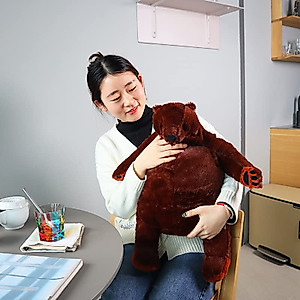 MIAOHAHA 23.6in Dark Brown Teddy Bear Plush Toy Simulation Djungelskog Teddy Bear Stuffed Animal Doll Home Decor Gift for Kids and Friends (23.6inch/60cm)