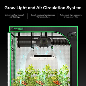 VIVOSUN GIY Smart Grow Tent System 2.7x2.7, WiFi-Integrated Grow Tent Kit, with Automate Ventilation and Circulation, Schedule Full Spectrum 150W LED Grow Light, and GrowHub E42A Controller