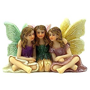 PRETMANNS Fairies for Fairy Garden - Garden Fairy Figurines - Garden Fairies for a Miniature Fairy Garden - Adorable Sitting Fairy Garden Fairies - 1 Piece Sister Fairies