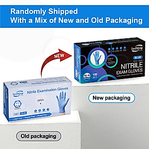 SwiftGrip Disposable Nitrile Exam Gloves, Blue, Nitrile Gloves Disposable Latex Free, Medical Gloves, Cleaning Gloves, Food-Safe Rubber Gloves, Powder Free, Non-Sterile, 1000-ct Case (X-Small)