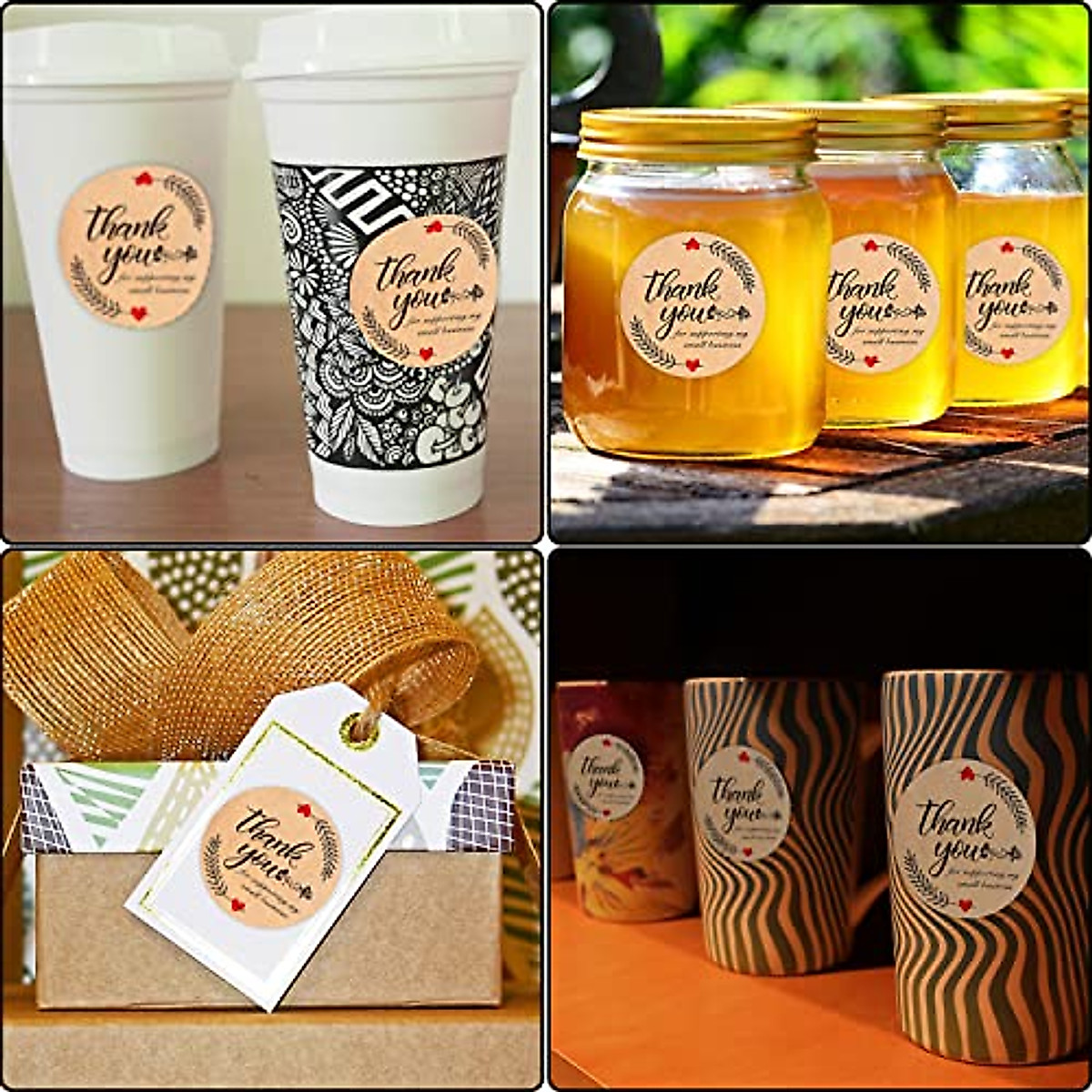 Poxoke Thank You Stickers Small Business Roll 2 Inch 500Count Craft Floral Designed