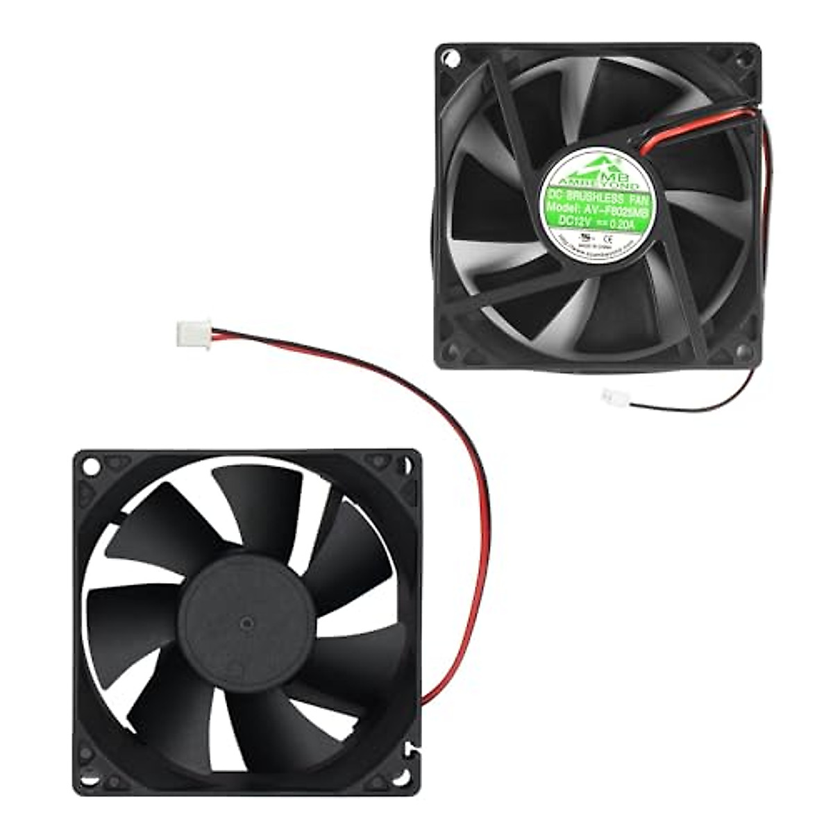 Security-01 80mm by 80mm by 25mm 8025 12V DC 0.20A Dual Ball Bearing Brushless Cooling Fan 2pin AV-F8025MB UL CE