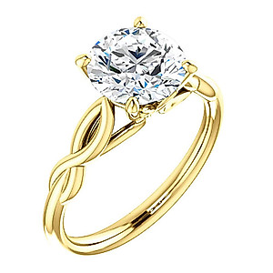 SISGEM 10K 14K 18K Solid Gold Engagement Rings for Women,Set 1/2/3 carat Round Cut Moissanite Rings Bridal Wedding Engagement Anniversary Promise Bands with Engraved Name (18K Gold)