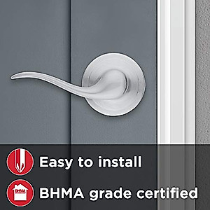 Kwikset Tustin Hall/Closet Lever with Microban Antimicrobial Protection in Satin Nickel