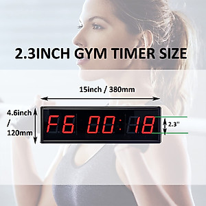 LED Digital Countdown Wall Clock Fitness Timer Stopwatch for Gym (2.3inch Digital High)