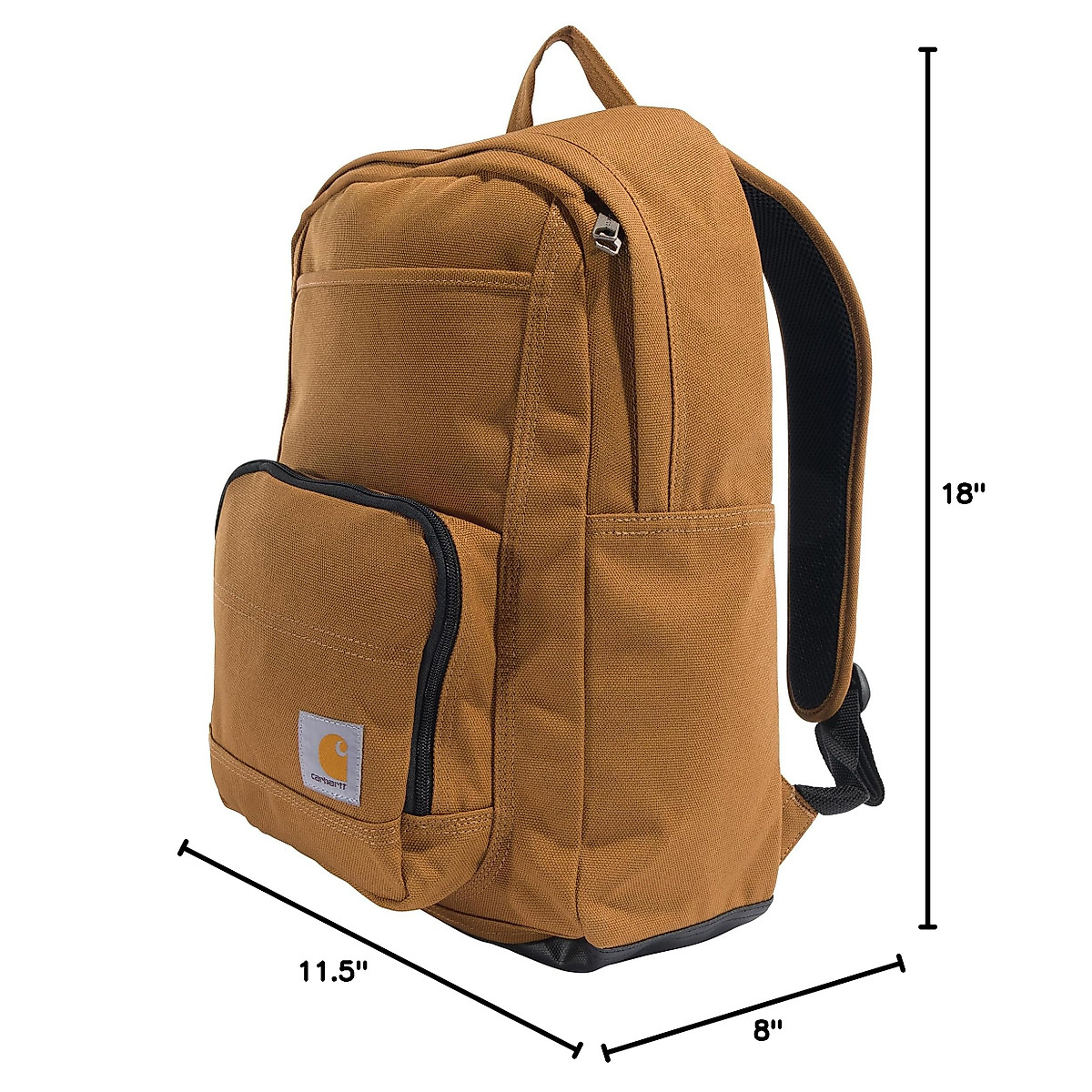 Carhartt 23L Single-Compartment Backpack, Durable Pack with Laptop Sleeve and Duravax Abrasion Resistant Base, Brown, One Size