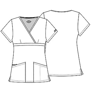 Dickies Women's EDS Signature Mock Wrap Top with Multiple Instrument Loop, Black, X-Large