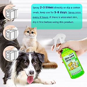 Chongwuge Pets Wound Care Spray for Dogs & Cats, Allergy Relief, Relieve Itching and Pain, Healing Wounds, Mild Formula, Spray-on Easy to Use, 10 fl oz