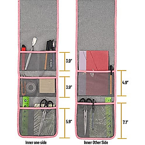 FINESUN Vinyl Roll Holder, Criсut Accessories, Vinyl Storage with Visible Pocket, Vinyl Holder with 24 Elastic Compartments, Vinyl Organizer for Cricut Tools, Gift Wrap Organizer, Pink& Grey (Pink)