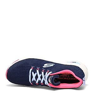 Skechers Women's Low-Top Sneaker, NVY Knit Htpnk Trim, 9.5