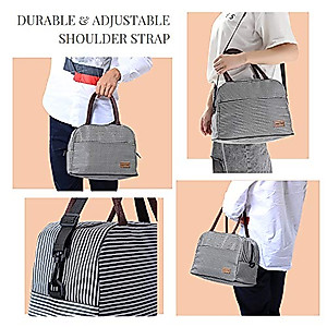 Lunch Bag Large Insulated Lunch Bags for Women Men Cooler Tote Bag Adult Lunch Box Organizer Holder Container with Removable Shoulder Strap