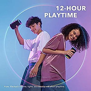 Anker Soundcore Flare 2 Bluetooth Speaker with 360° Sound, PartyCast Technology, Adjustable EQ, 12 Hour Playtime, IPX7 Waterproof Wireless Speaker for Outdoor, Beach, Backyard Party (Renewed)