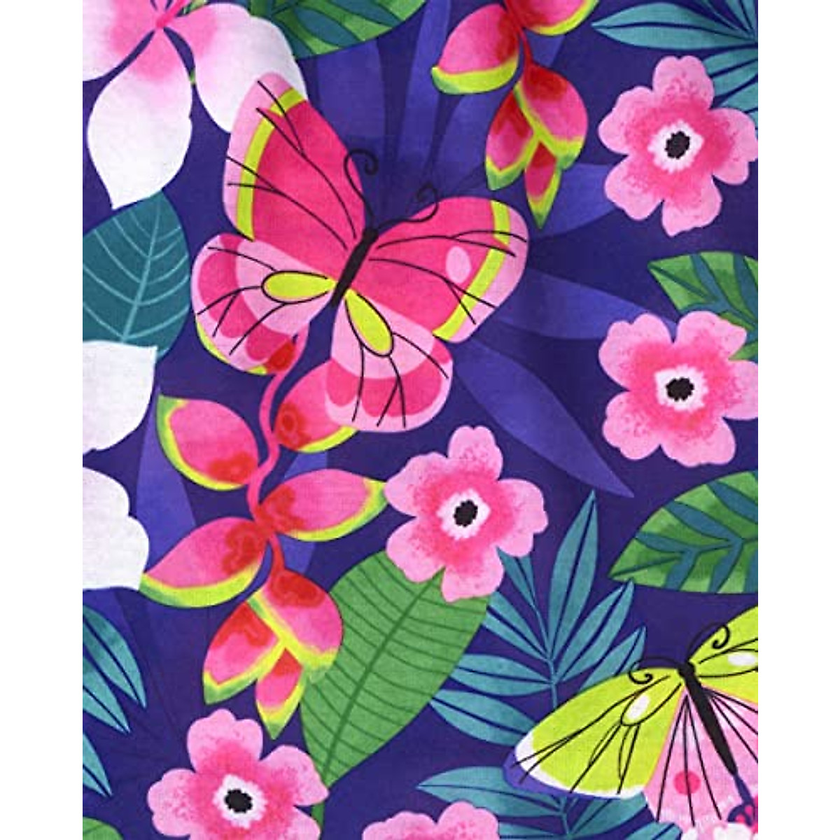 The Children's Place Girls' Sleeveless Tank Top and Short 2 Piece Pajama Set, Tropical Purple, Medium