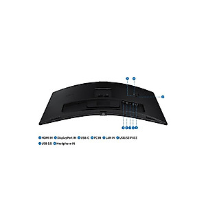 SAMSUNG 34” ViewFinity S65VC Series Ultrawide QHD Curved Monitor, Built-in FHD Camera, HDR10, 100Hz, 350 nit, USB- C, Adjustable Stand, Intelligent Eye Care, LS34C654VANXGO, Black