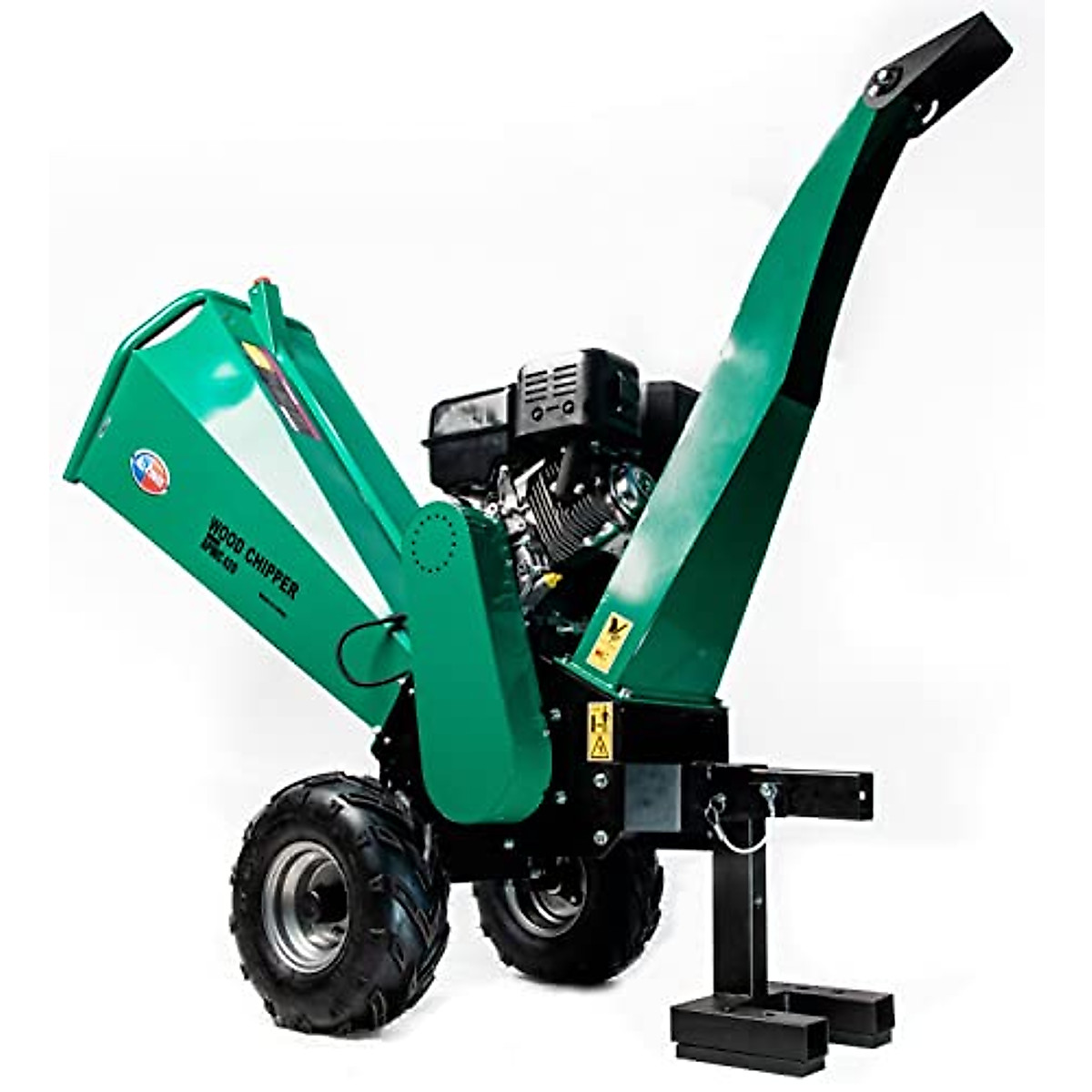All Power APWC420 Woodchipper Mulcher 15HP JD Engine 420cc Gas Powered Chipper Shredder 2000 RPM Double Edge Blades 6" Feed