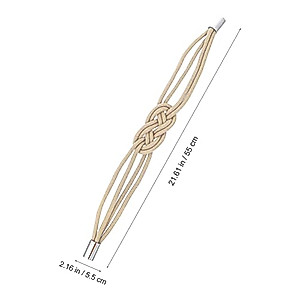 Garneck 2pcs Curtain Buckle Magnetic Curtain Holdbacks Window Blackout Clasp Chinese Knot Curtain Tie Magnetic Buckle Curtain Rope Magnetic Curtain Clip Office Cotton Rope Bohemian Hanger