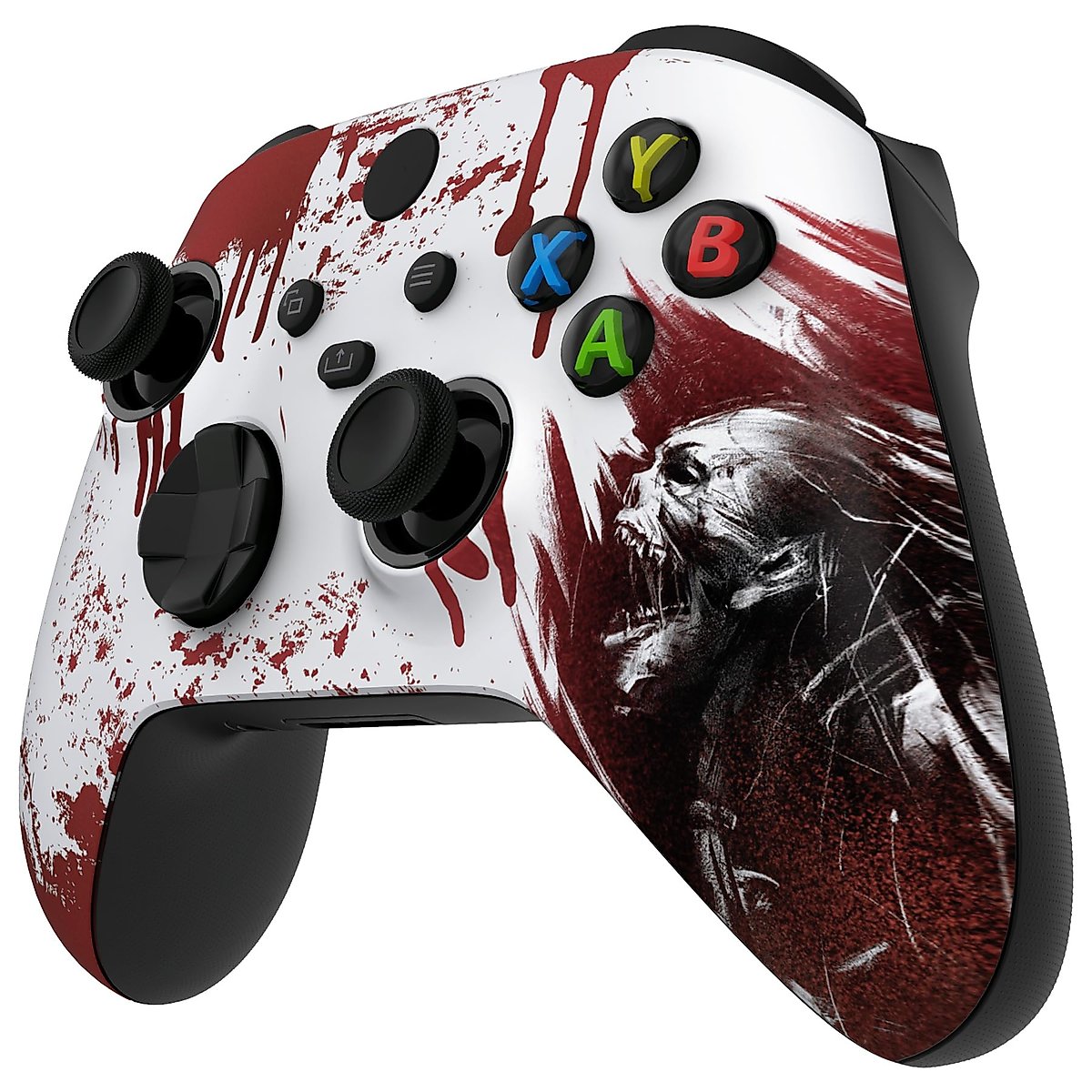 eXtremeRate ASR Version Custom Shell for Xbox Core Wireless Controller - Anti Sticks Rubbing Rings - Replacement Accessories Front Cover Faceplate for Xbox Series X & S Controller - Blue Flame