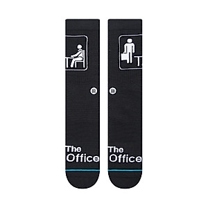 Stance The Office Intro Crew Socks (Large, Black)