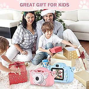 Andoer X7 Mini Kids Digital Camera 1080P for 20MP Dual Lens 2.0 Inch IPS Screen Built-in Battery with 32GB Memory Card USB Card Reader Neck Strap Birthday for Boys Girls